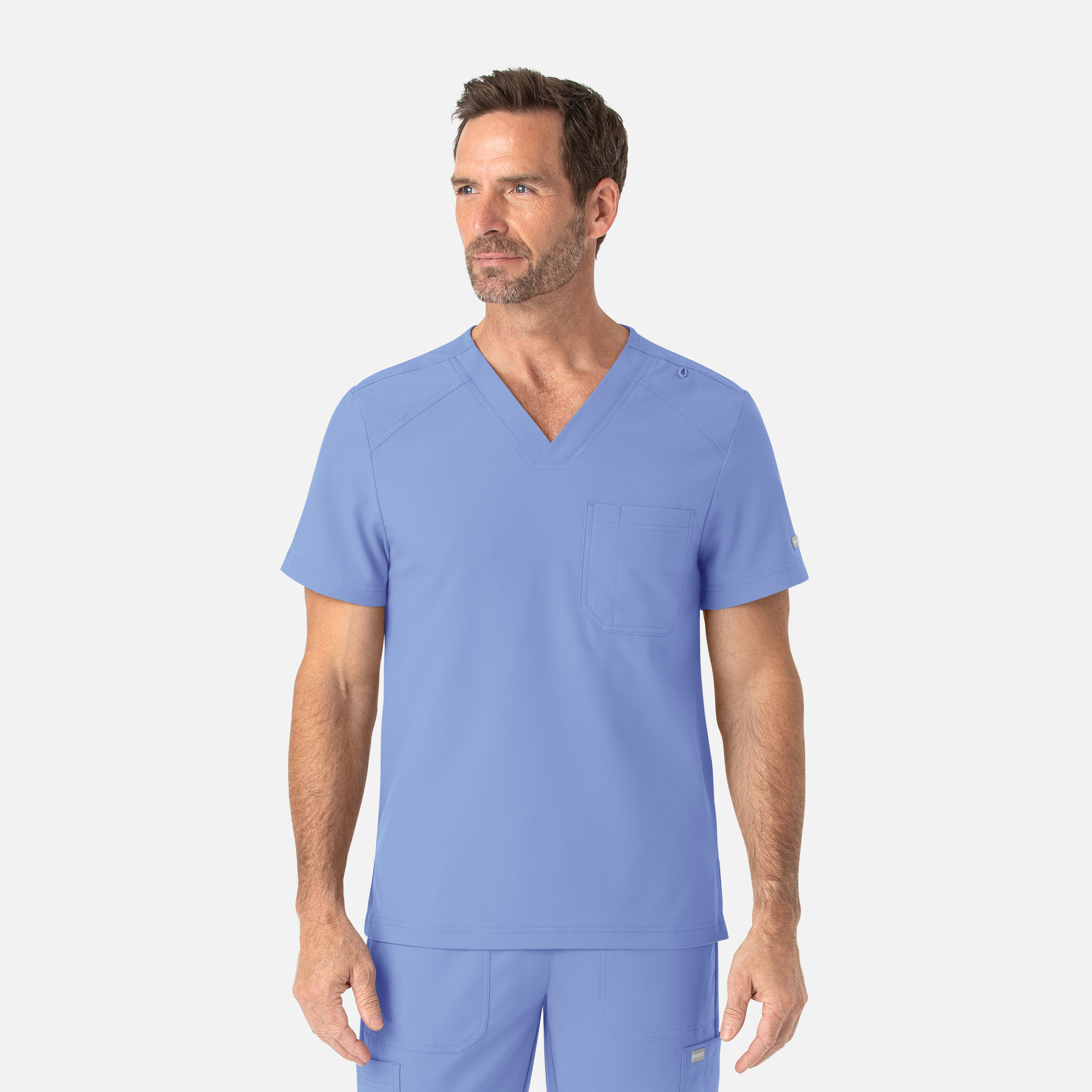 Nurse Uniforms: Solid Color Scrub Tops With Pockets For Men's