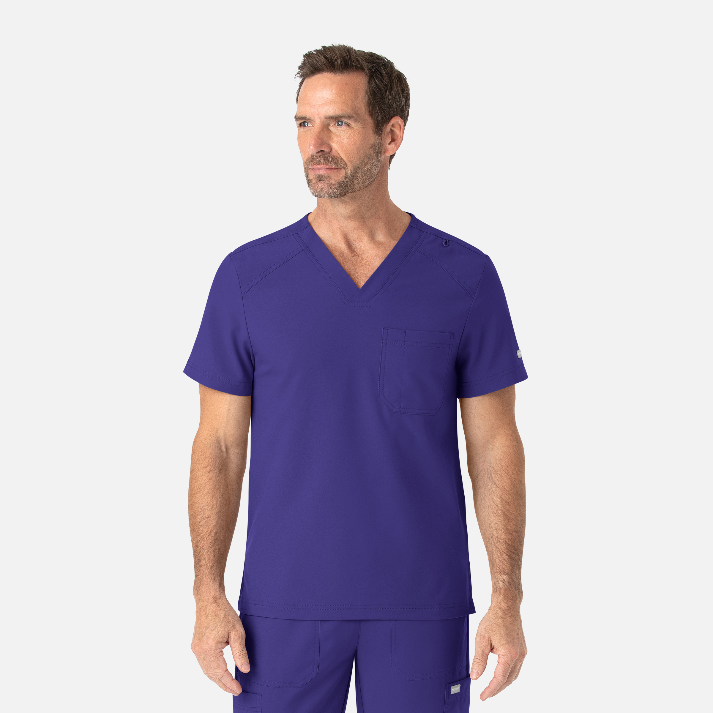 Nurse Uniforms: Solid Color Scrub Tops With Pockets For Men's